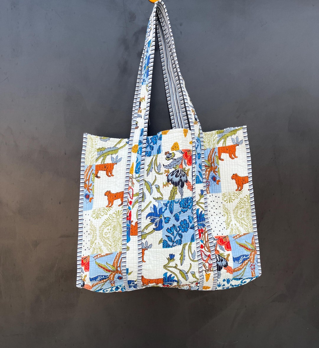 Flora Patch Print Cotton Tote Bag Eco Friendly Sustainable Sturdy ...