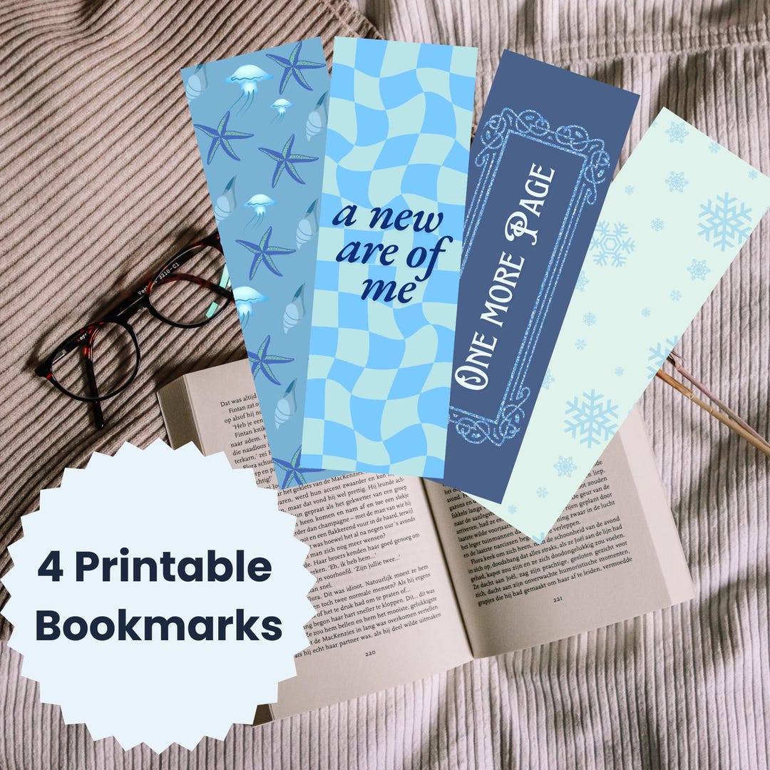 DIY Printable Snow Theme Bookmarks Winter Theme and Blue Peace Bookmark ...