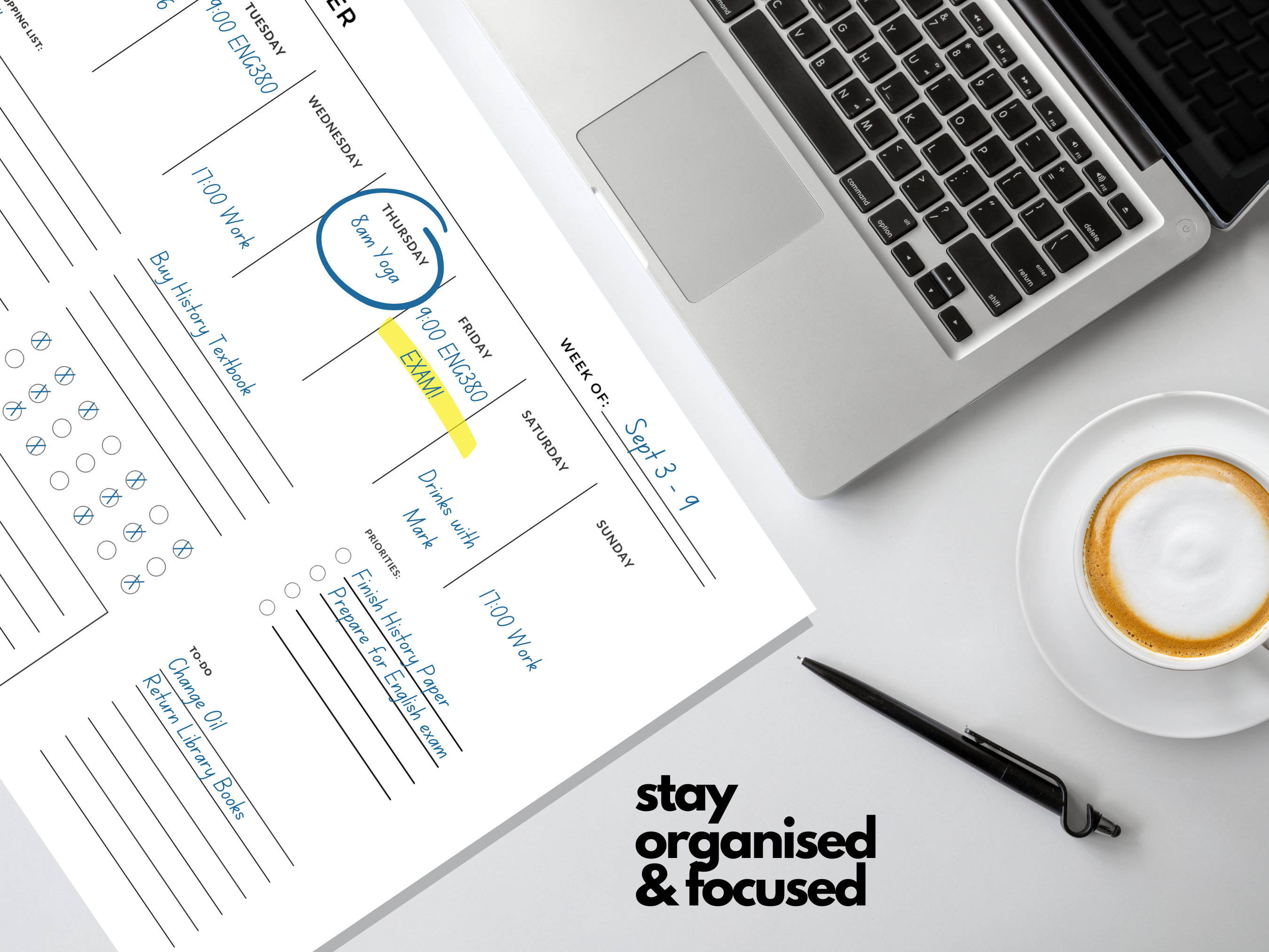 Weekly Planner Printable | Blank Weekly Planner | Minimalist Planner ...