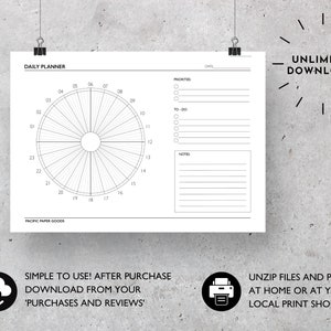 Daily Circle Planner Printable | Blank Dated Planner | Minimalist ...