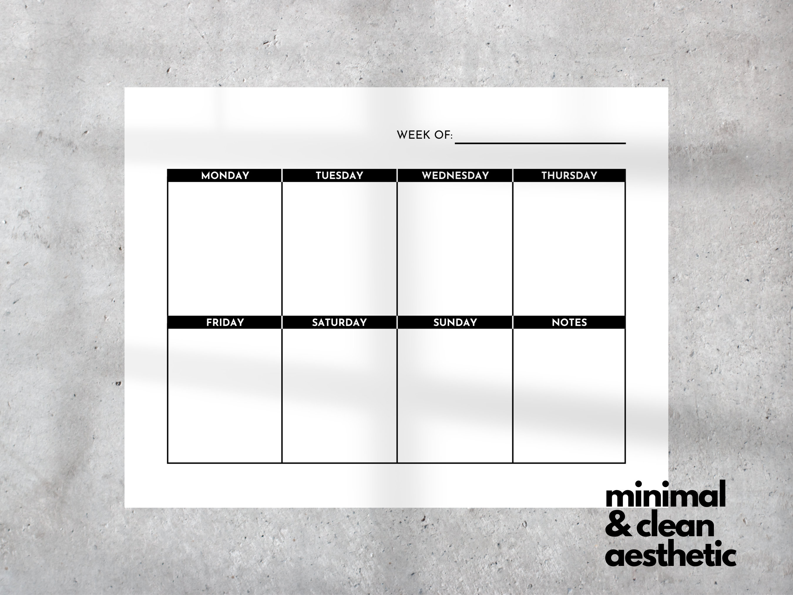 Weekly Planner Printable | Blank Weekly Planner | Minimalist Planner ...