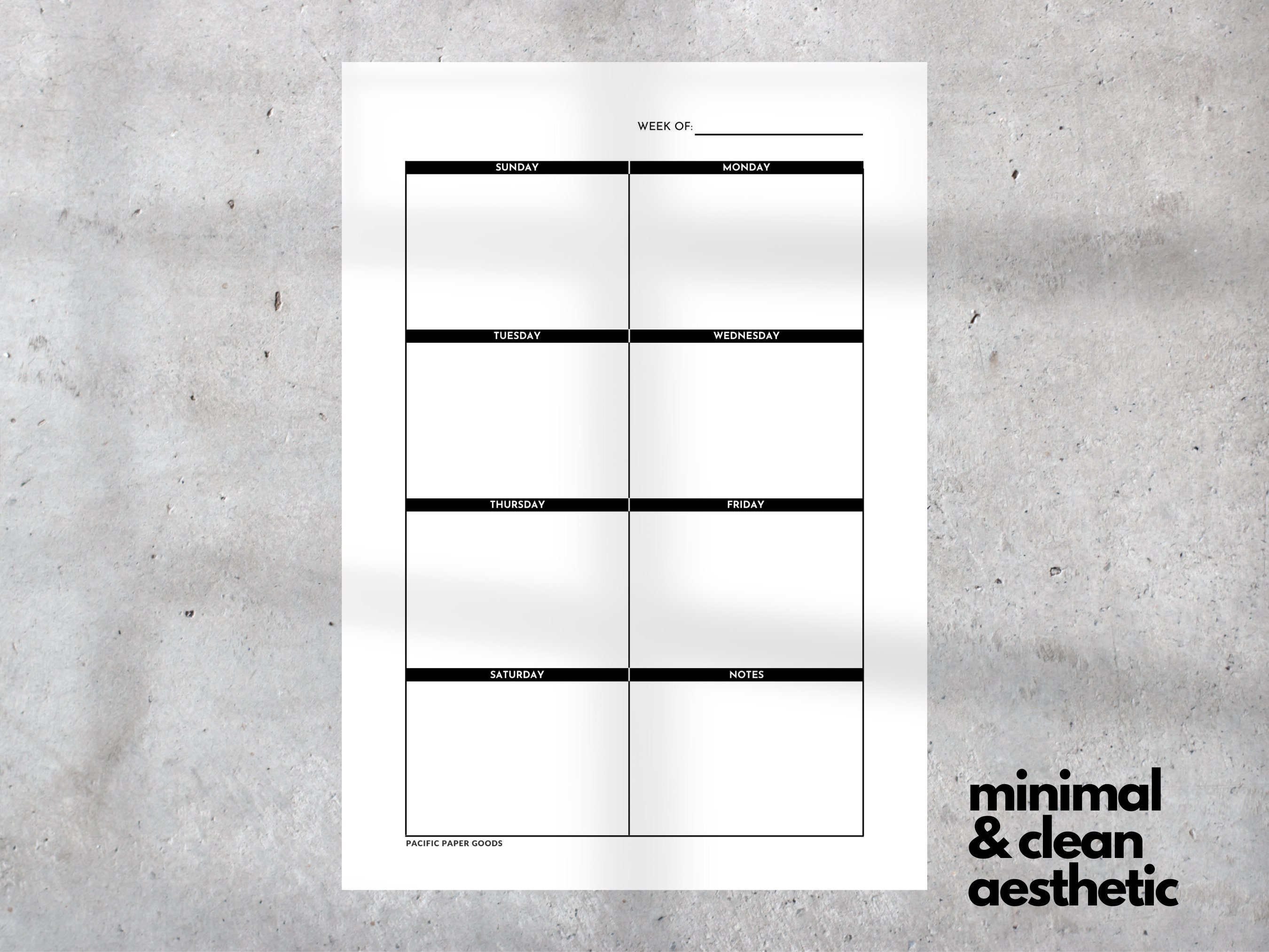 Weekly Planner Printable | Blank Weekly Planner | Minimalist Planner ...