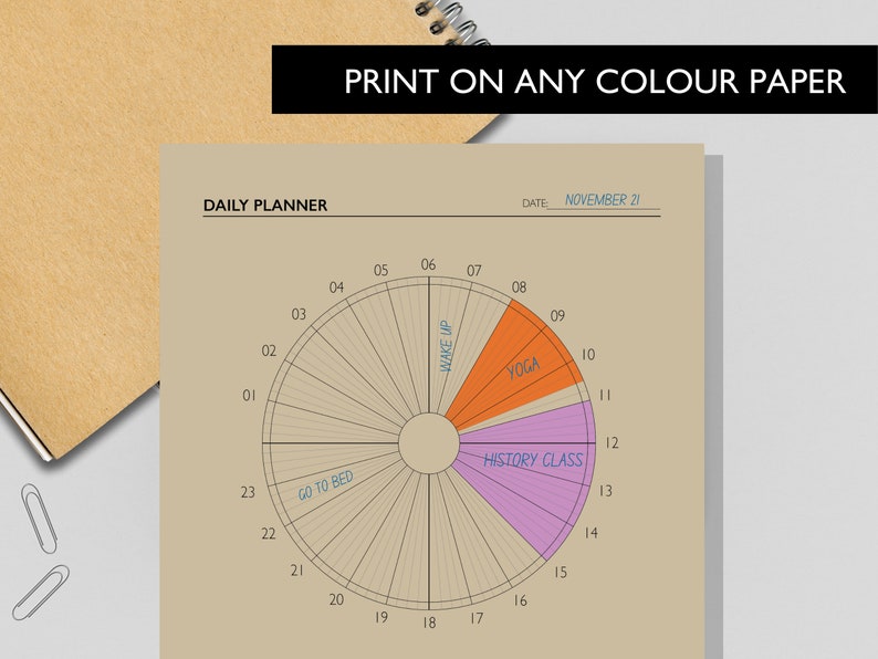 Daily Circle Planner Printable | Blank Dated Planner | Minimalist ...