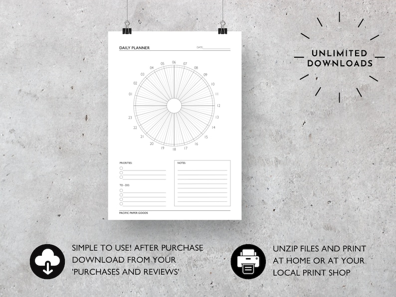 Daily Circle Planner Printable | Blank Dated Planner | Minimalist ...