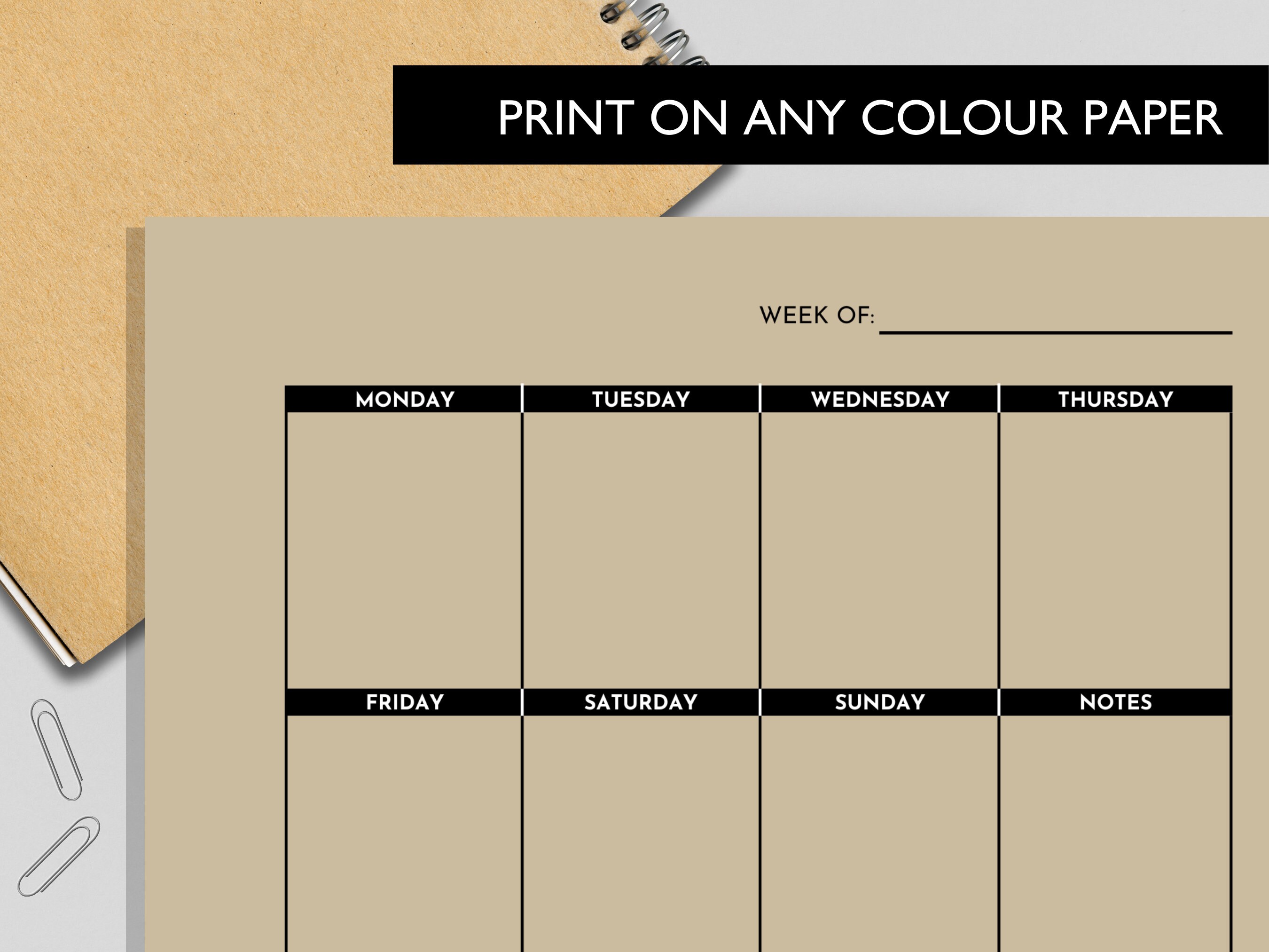 Weekly Planner Printable | Blank Weekly Planner | Minimalist Planner ...