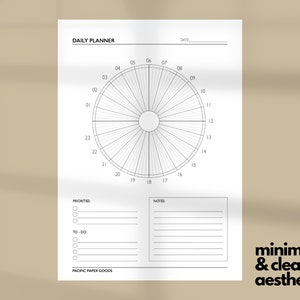Daily Circle Planner Printable | Blank Dated Planner | Minimalist ...