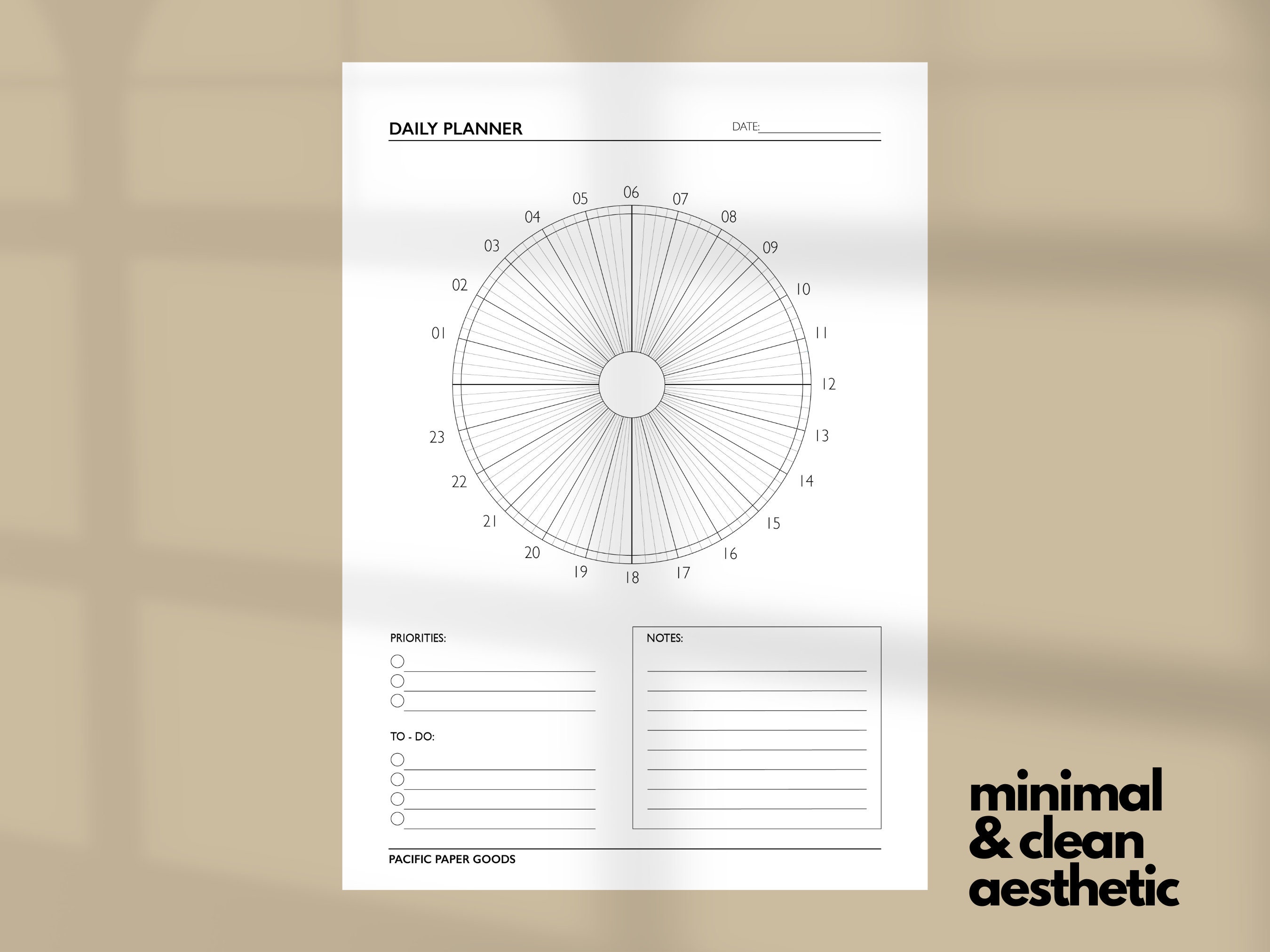Daily Circle Planner Printable | Blank Dated Planner | Minimalist ...