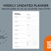 Daily Circle Planner Printable Blank Dated Planner Minimalist Undated Planner Landscape DO1P 24 ...