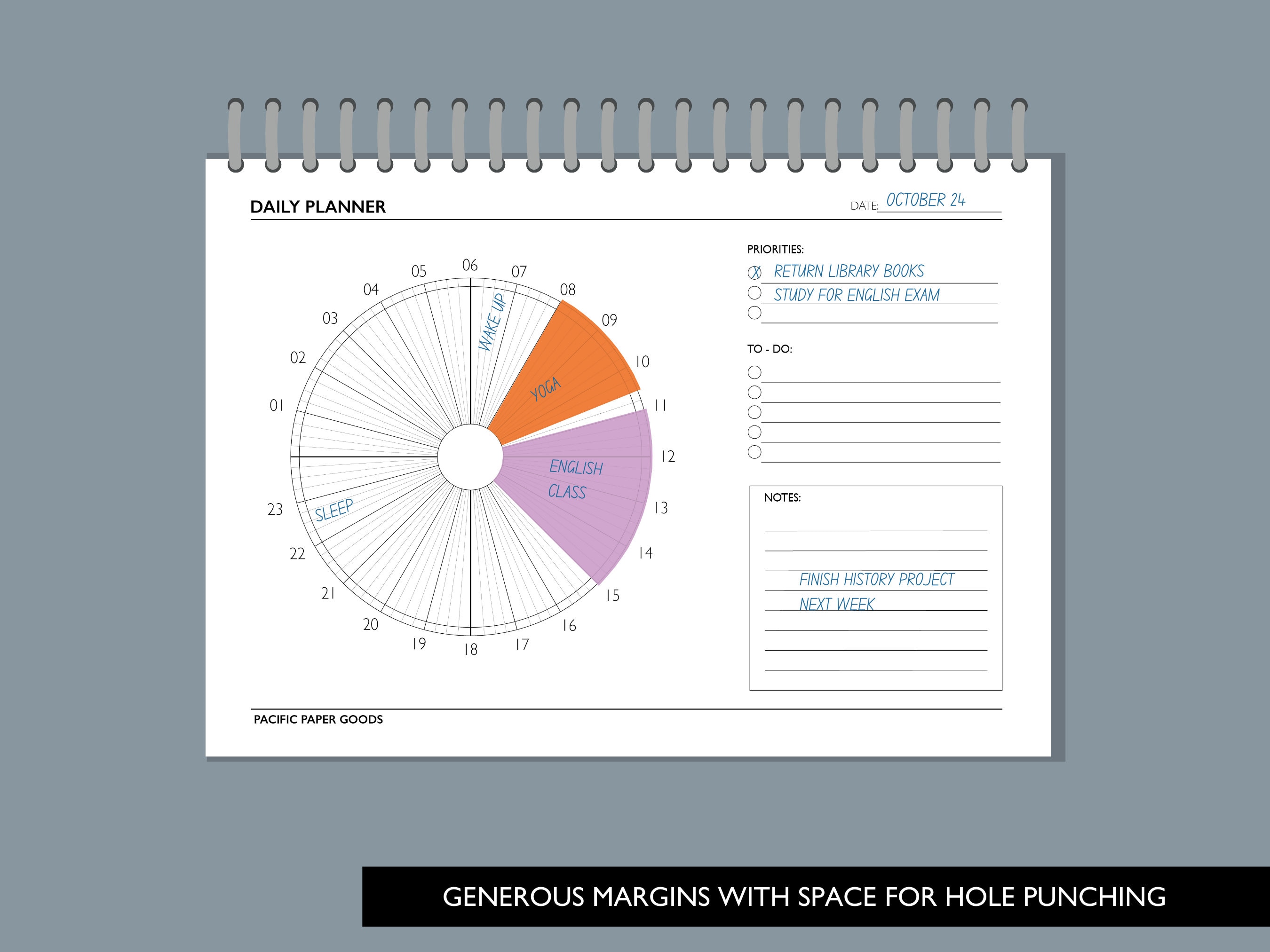 Daily Circle Planner Printable | Blank Dated Planner | Minimalist ...