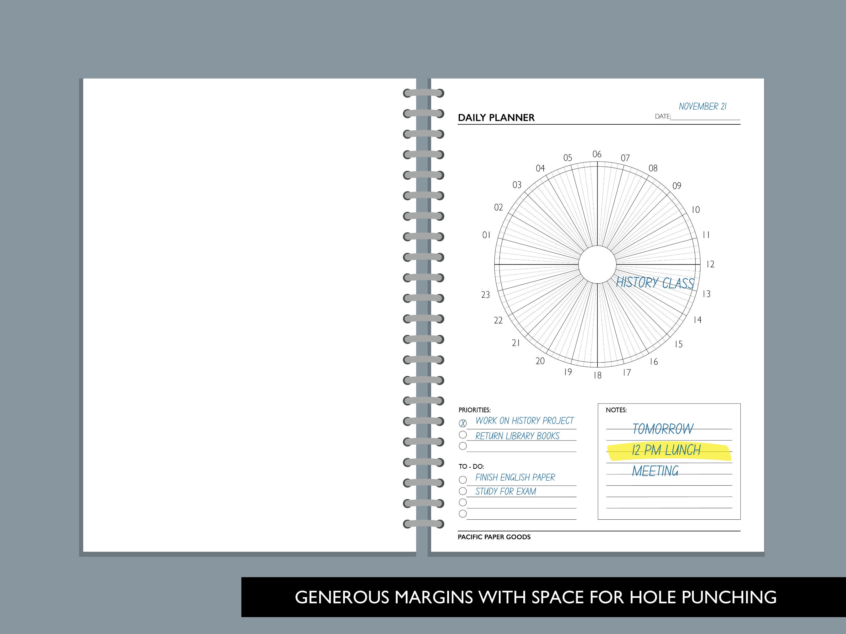 Daily Circle Planner Printable | Blank Dated Planner | Minimalist ...