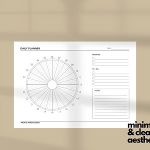 Daily Circle Planner Printable | Blank Dated Planner | Minimalist ...