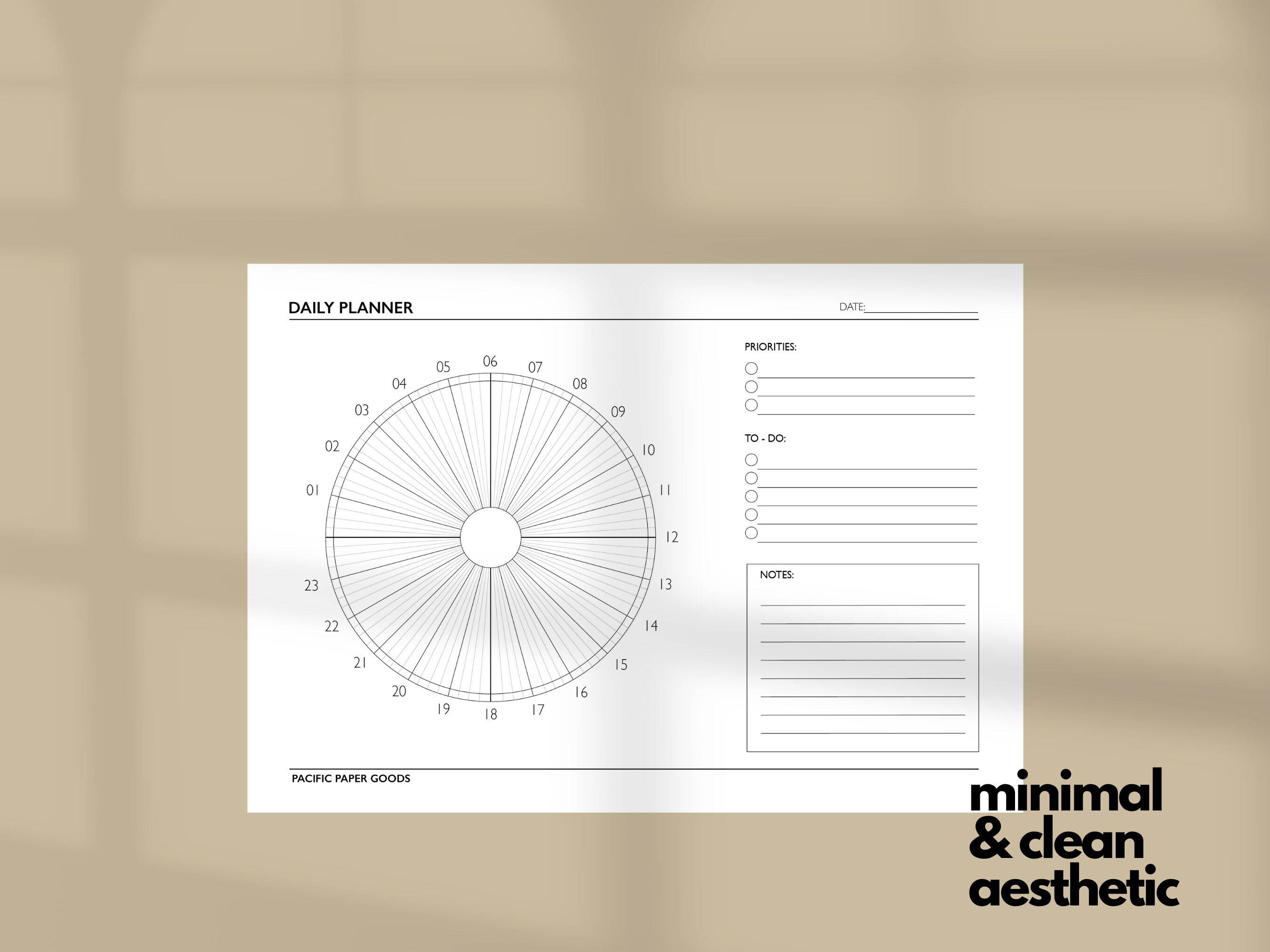 Daily Circle Planner Printable | Blank Dated Planner | Minimalist ...