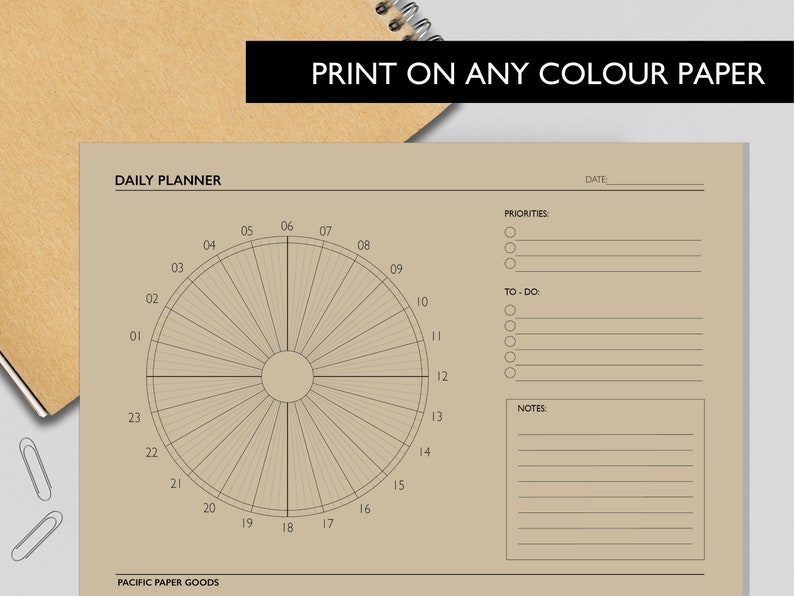 Daily Circle Planner Printable | Blank Dated Planner | Minimalist ...
