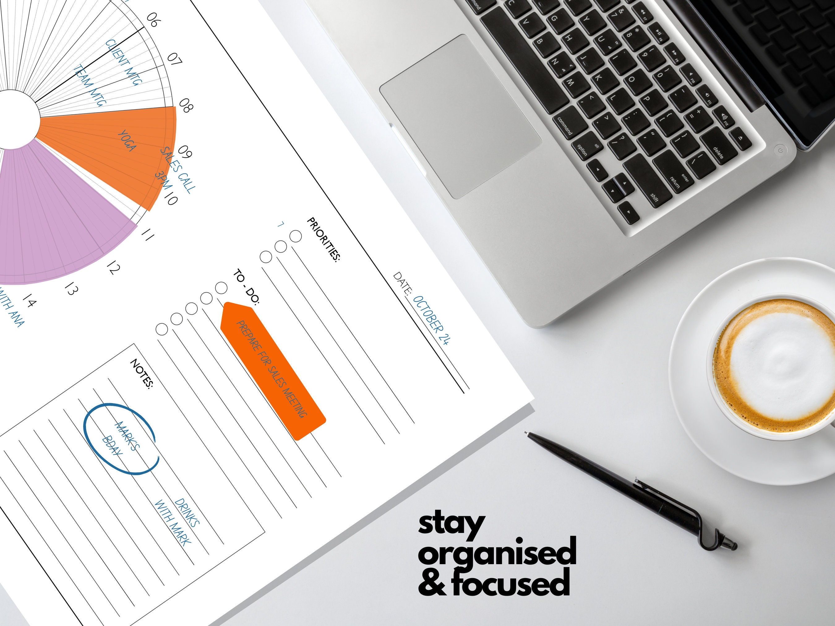 Daily Circle Planner Printable | Blank Dated Planner | Minimalist ...