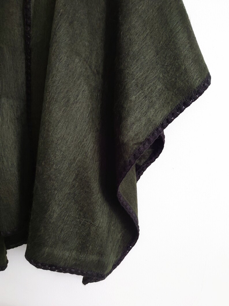 Green Poncho Unisex Poncho, Peru Poncho, Ecuadorian Poncho, Alpaca ...