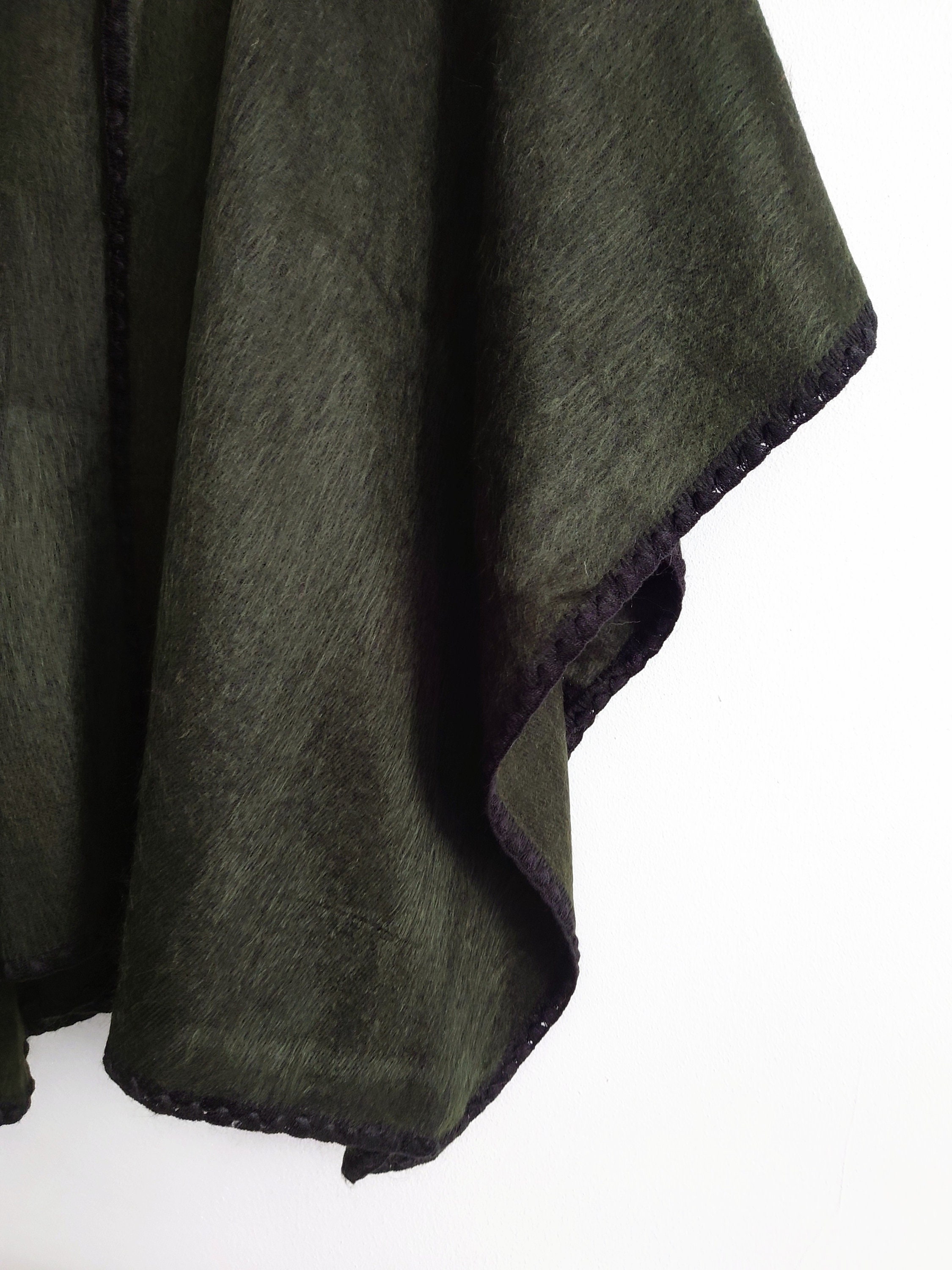 Green Poncho Unisex Poncho, Peru Poncho, Ecuadorian Poncho, Alpaca ...