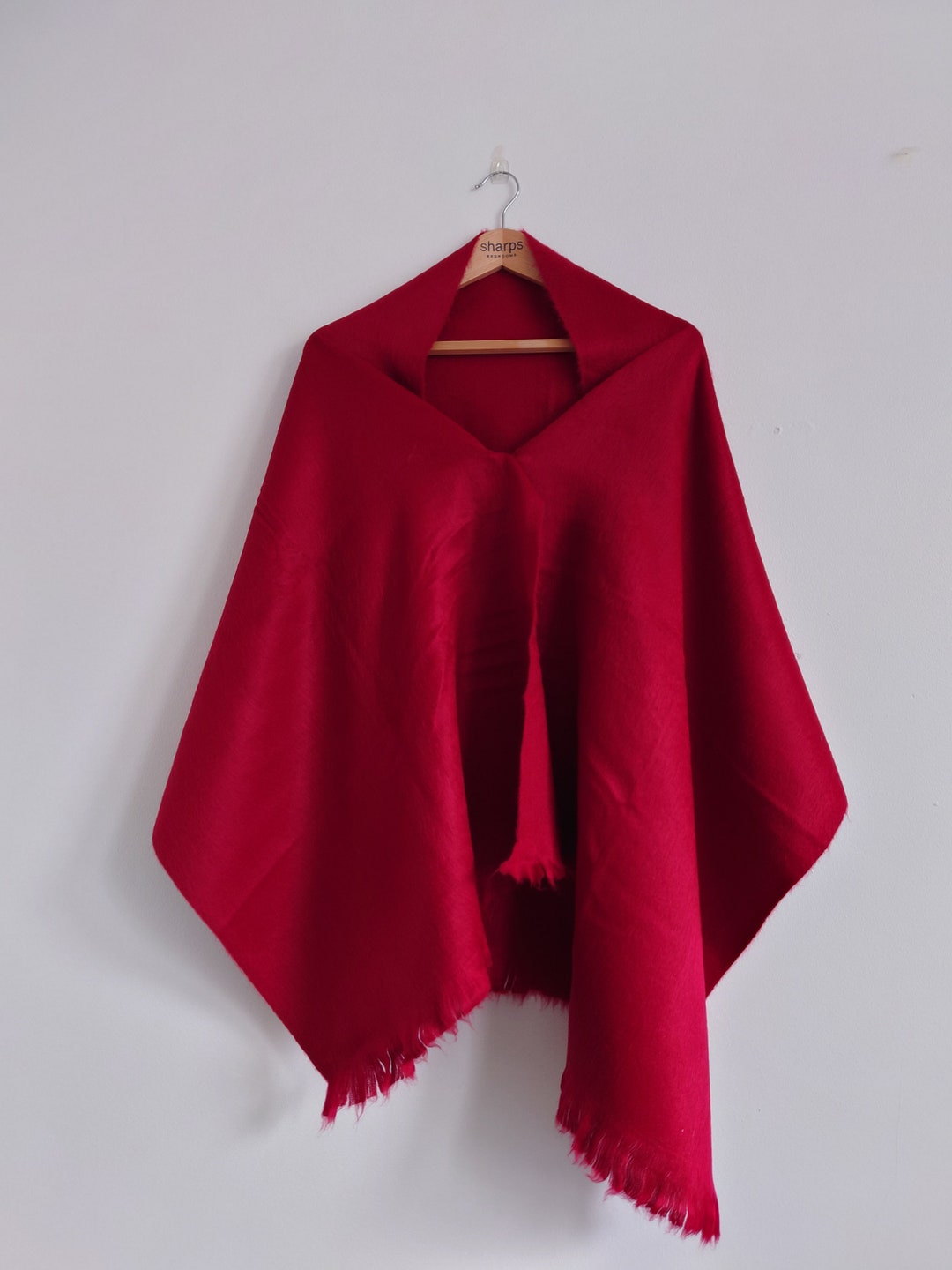 Alpaca Shawl Wedding Shawl Cherry Red Pashmina Scarf Wrap for ...
