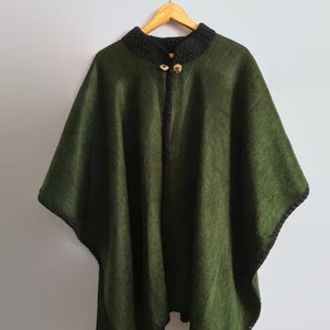Green Poncho Unisex Poncho, Peru Poncho, Ecuadorian Poncho, Alpaca ...