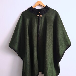 Green Poncho Unisex Poncho, Peru Poncho, Ecuadorian Poncho, Alpaca ...
