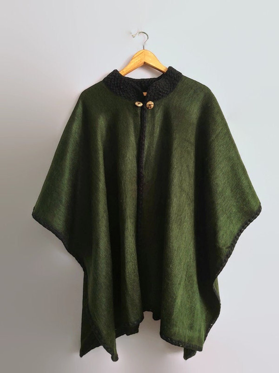 Green Poncho Unisex Poncho, Peru Poncho, Ecuadorian Poncho, Alpaca ...