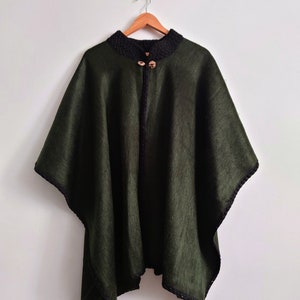 Green Poncho Unisex Poncho, Peru Poncho, Ecuadorian Poncho, Alpaca ...