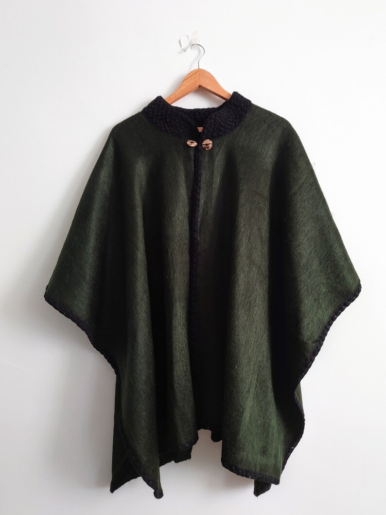 Green Poncho Unisex Poncho, Peru Poncho, Ecuadorian Poncho, Alpaca ...