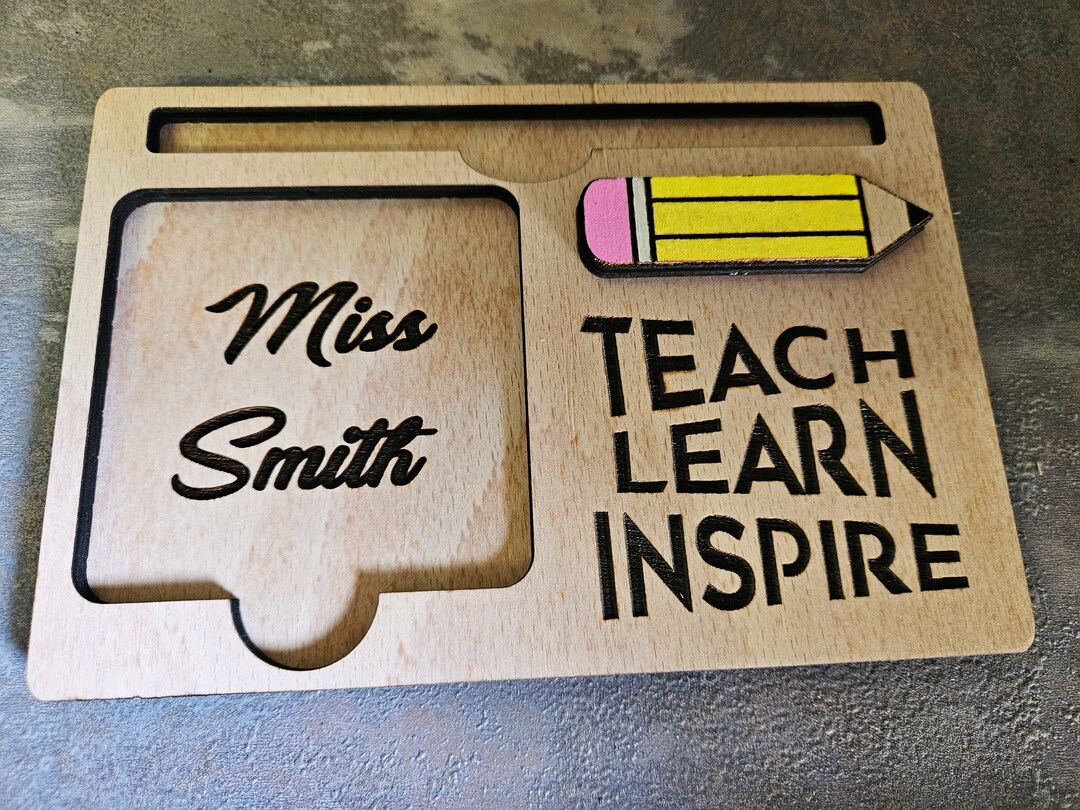 Pen Holder, Stationery Organiser, Post It Holder, Custom Teacher Gift ...
