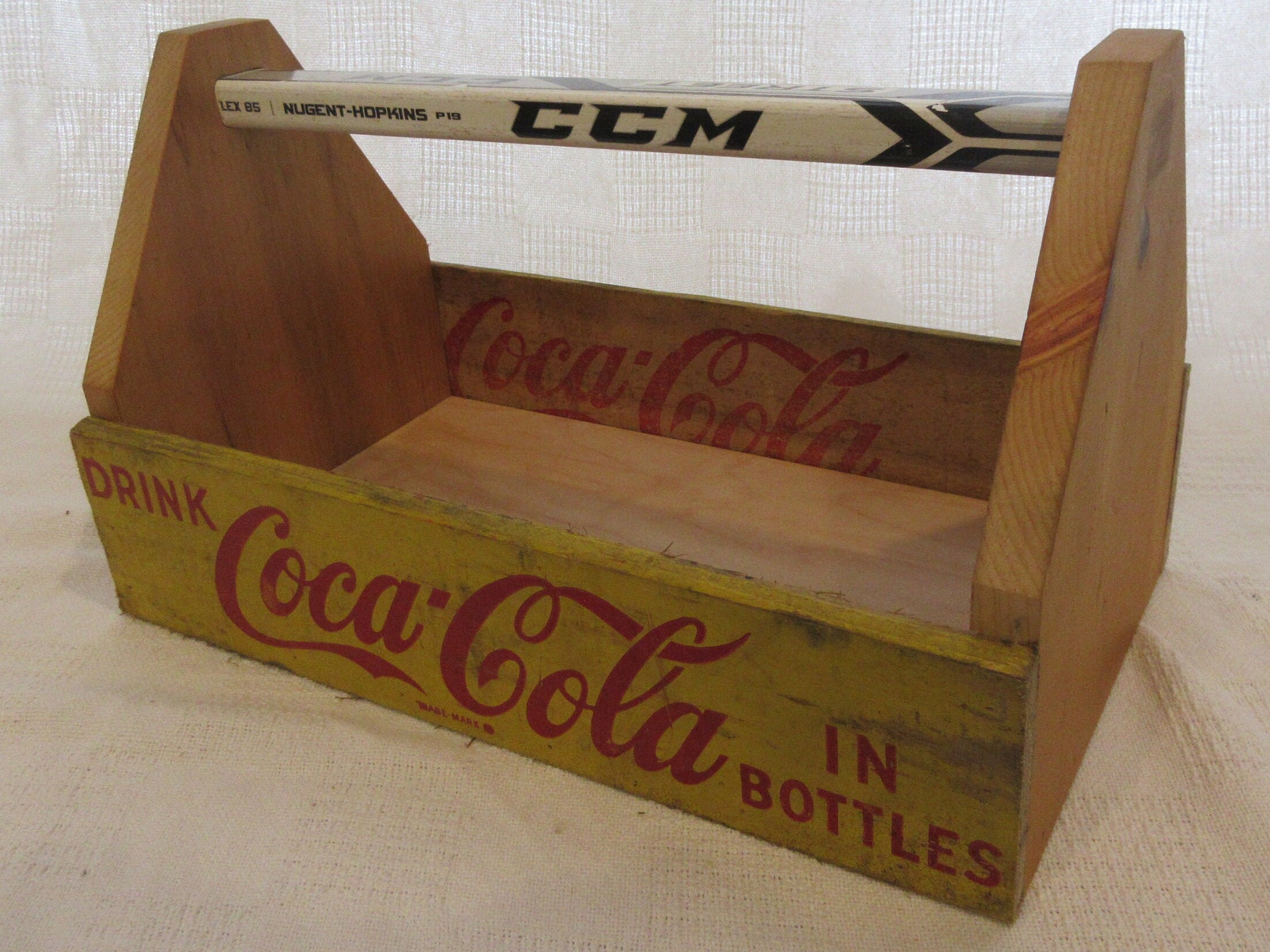 Vintage Handmade Coke Crate Toolbox With a Hockey Stick Handle - Etsy
