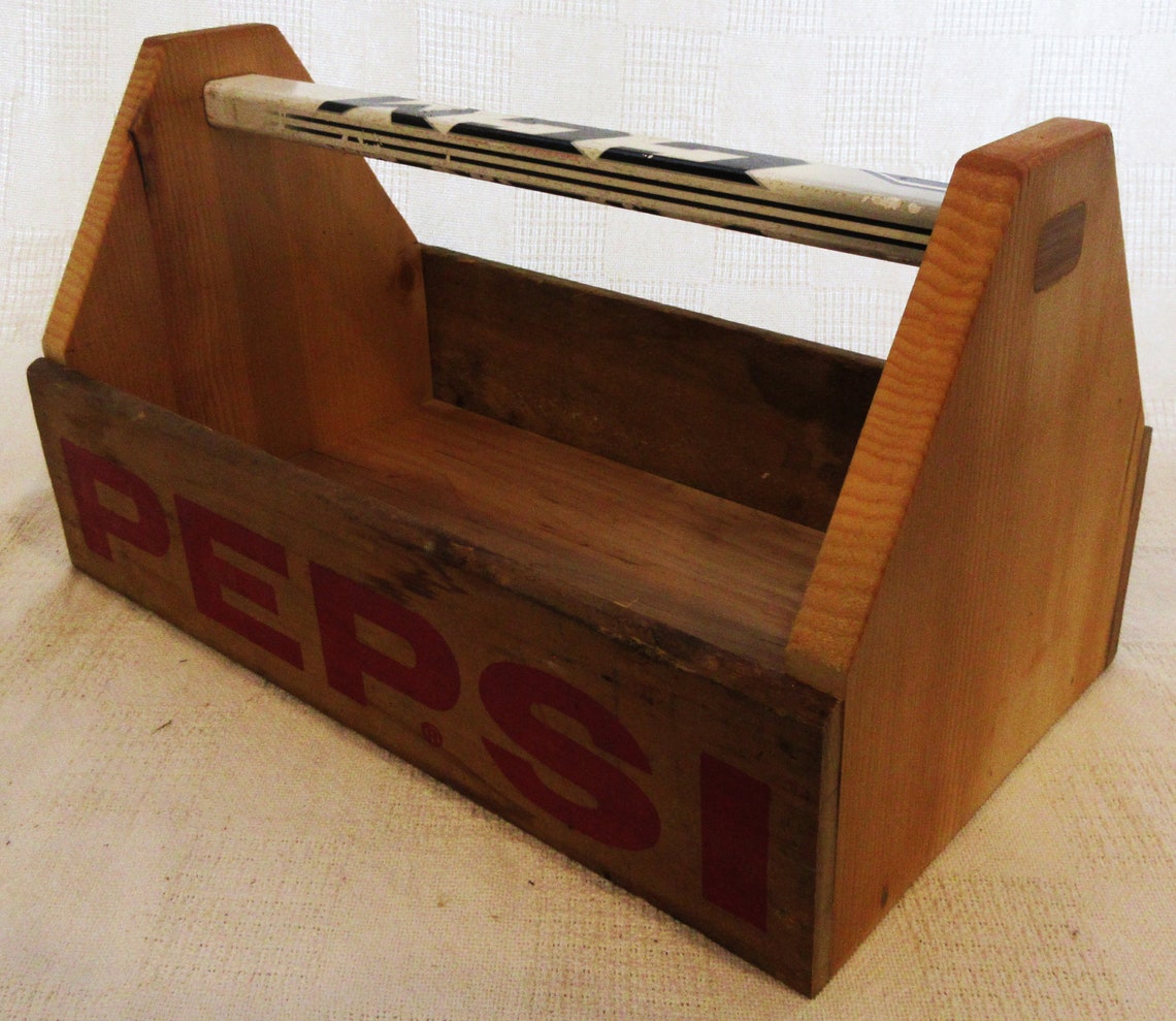 Vintage Handmade Pepsi Crate Toolbox With a Hockey Stick Handle - Etsy