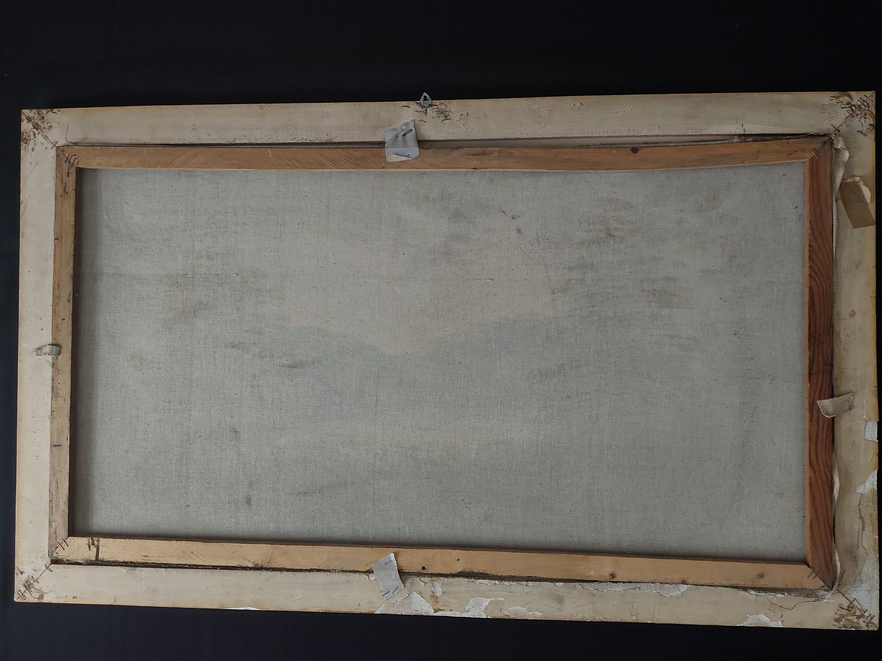 Original Landscape Painting Antique Frame Large Canvas Art - Etsy