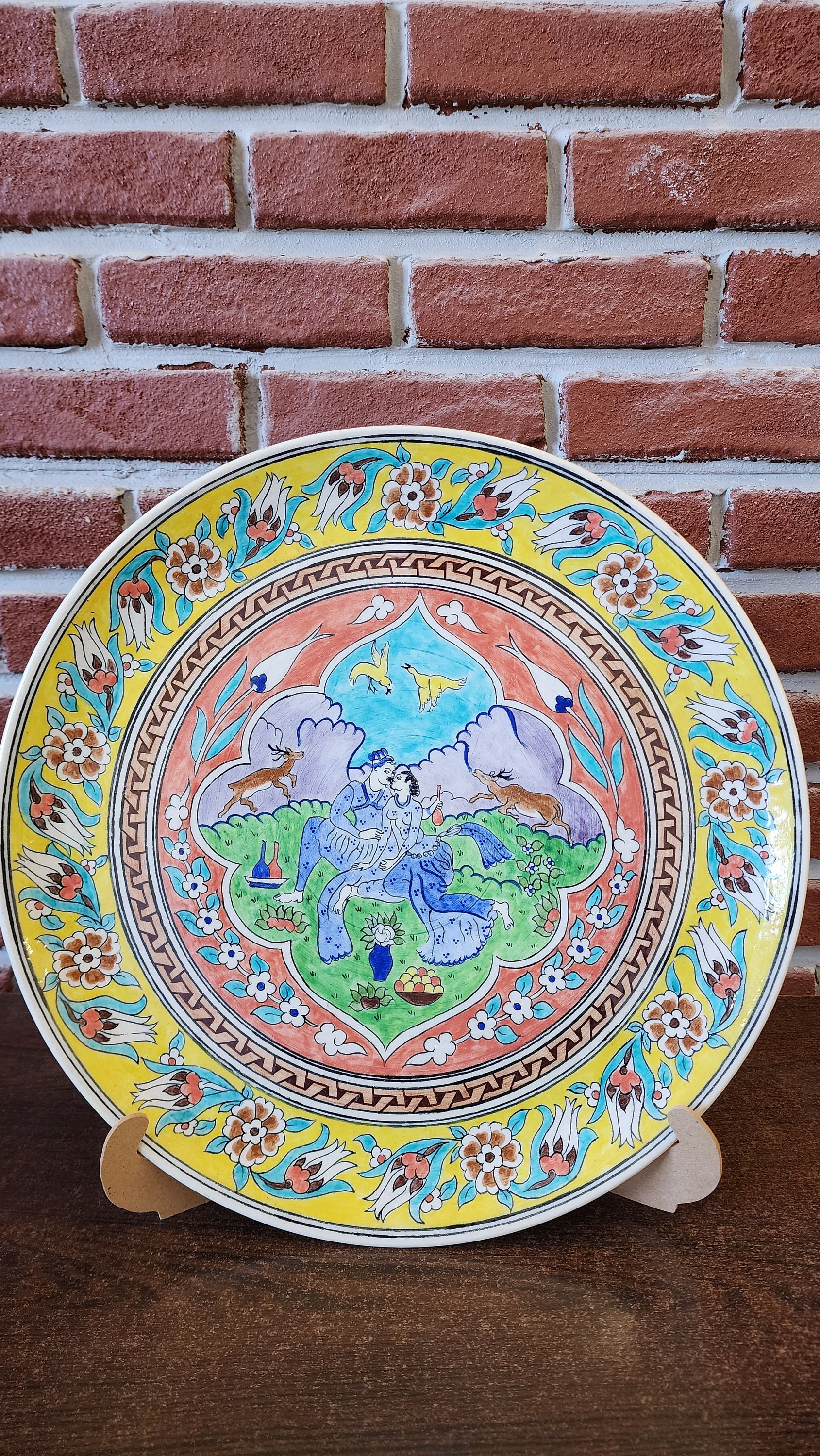 Vintage Ceramic Plate for Wall Decor Decorative Hand Painted Plate 16 ...