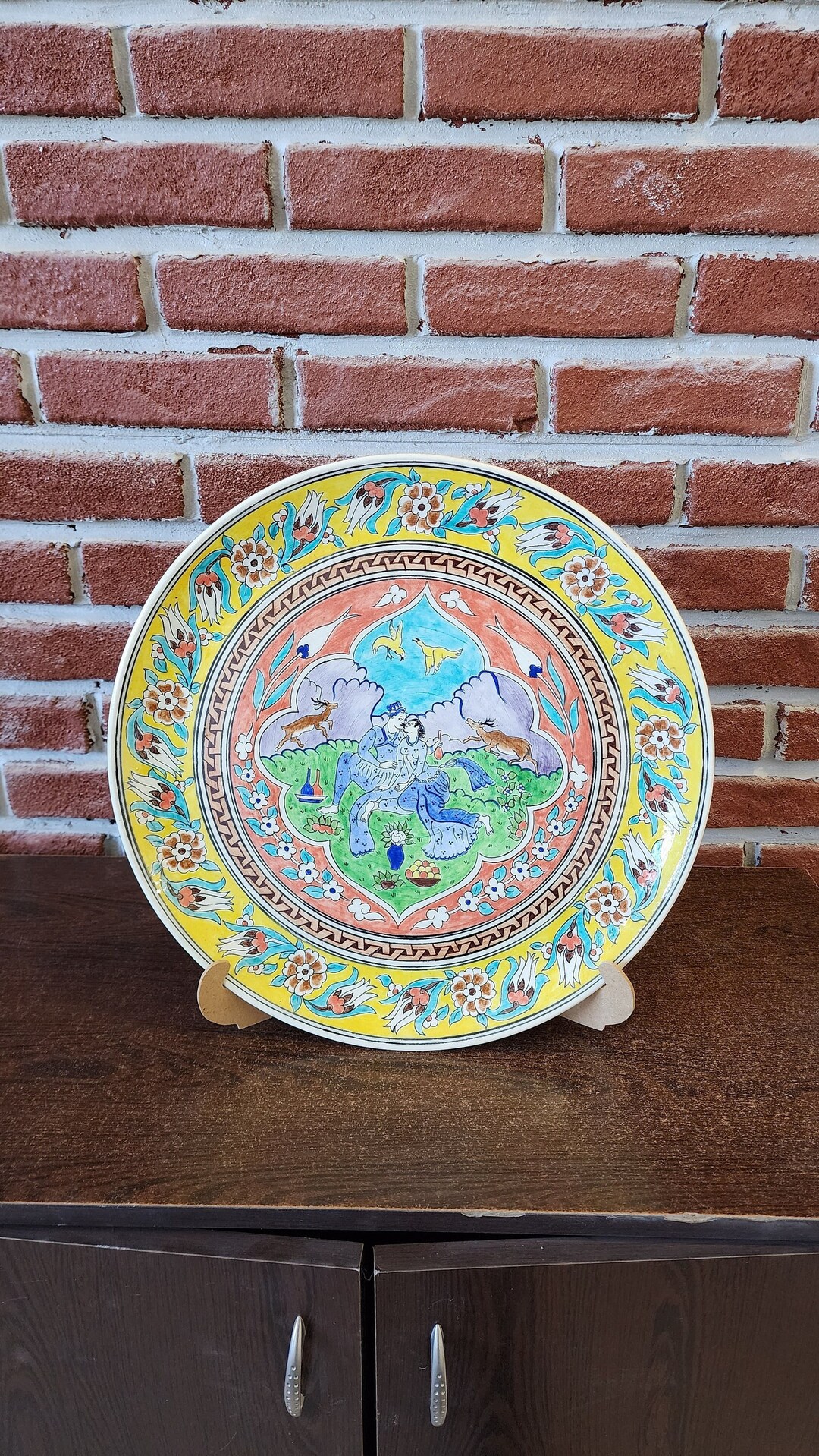 Vintage Ceramic Plate for Wall Decor Decorative Hand Painted Plate 16 ...