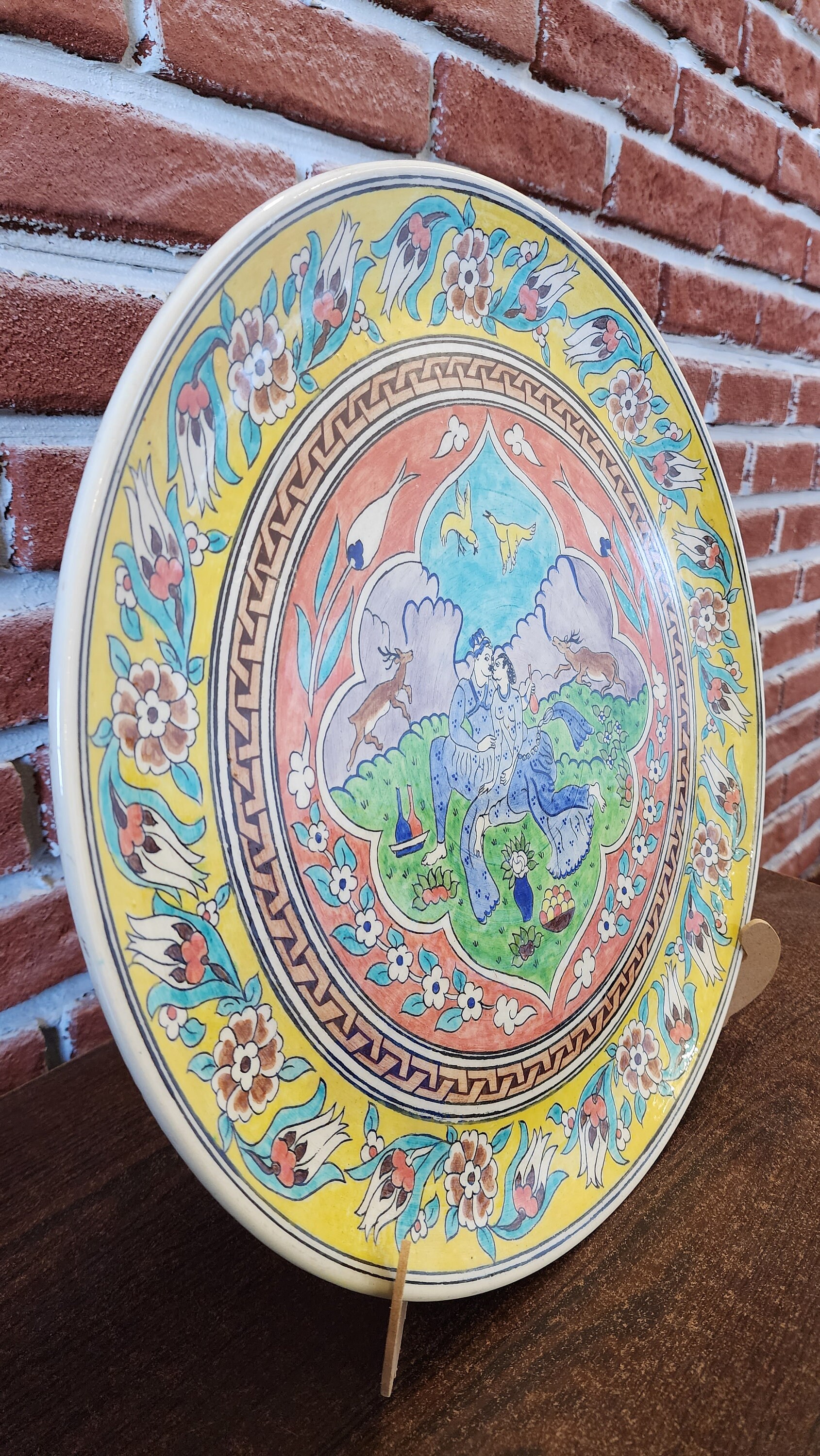 Vintage Ceramic Plate for Wall Decor Decorative Hand Painted Plate 16 ...