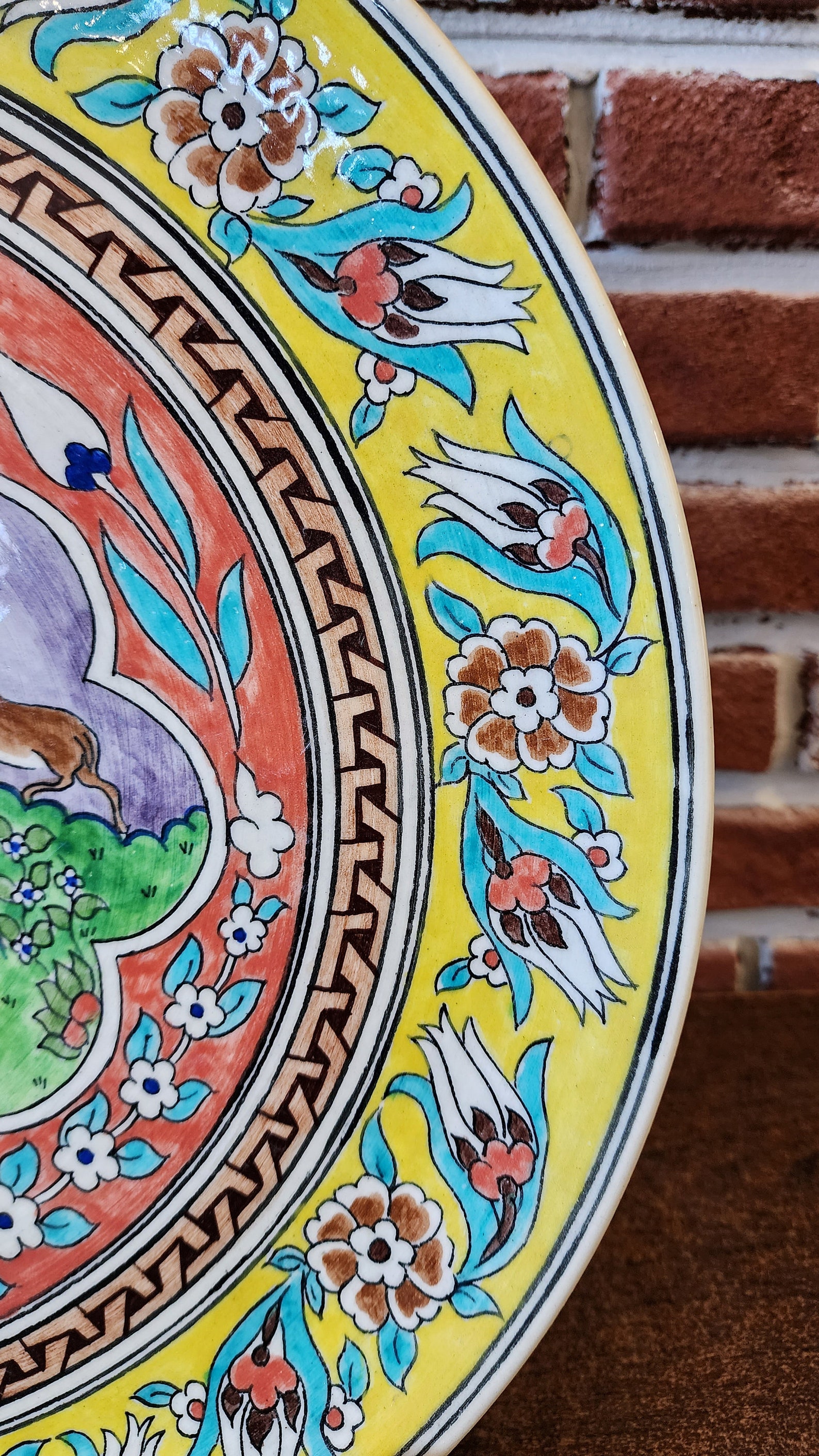 Vintage Ceramic Plate for Wall Decor Decorative Hand Painted Plate 16 ...