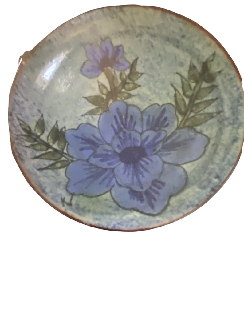 Vintage Chelsea Pottery England Hand Painted Dish Blue Flowers - Etsy