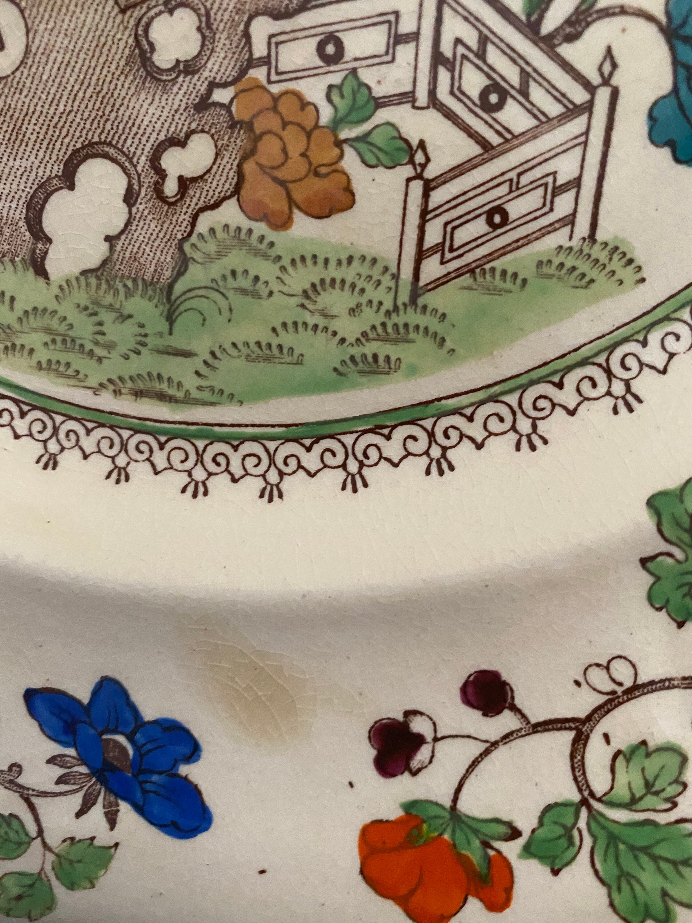 Vintage Masons Green Bible Dinner Plate - Etsy