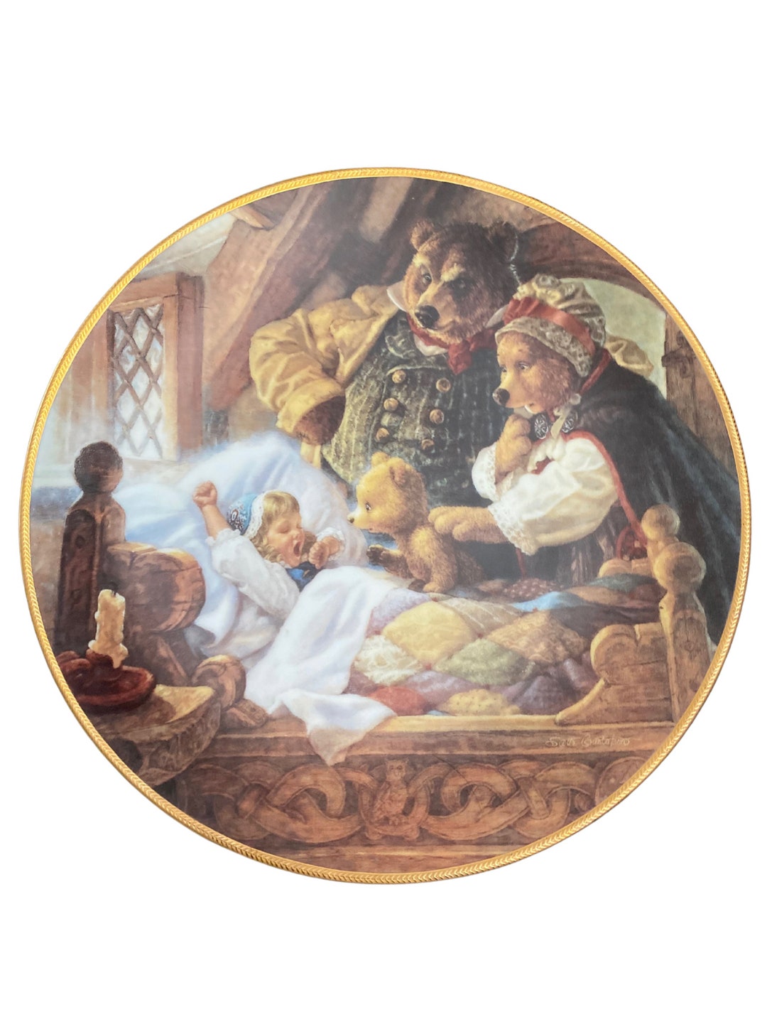 Vintage Knowles Collectible Plate goldilocks and the Three Bears - Etsy