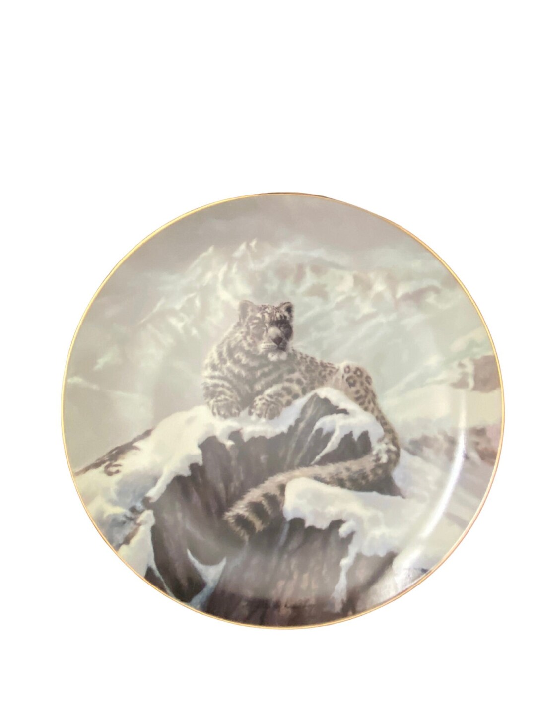 Vintage Snow Leopard Collectible Plate by Douglas A Manning - Etsy