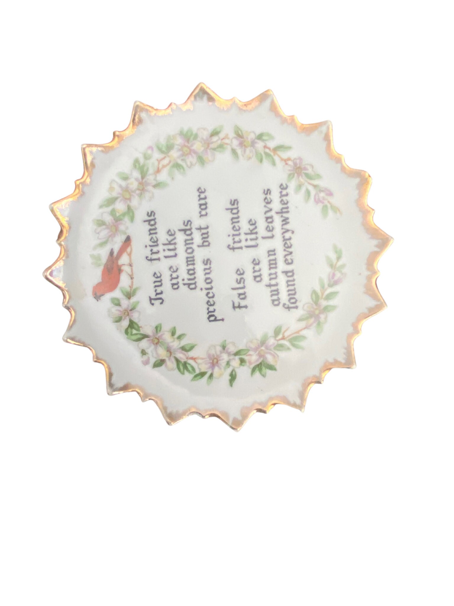 Vintage Friendship Poem Wall Decor With Red Bird and Flowers - Etsy