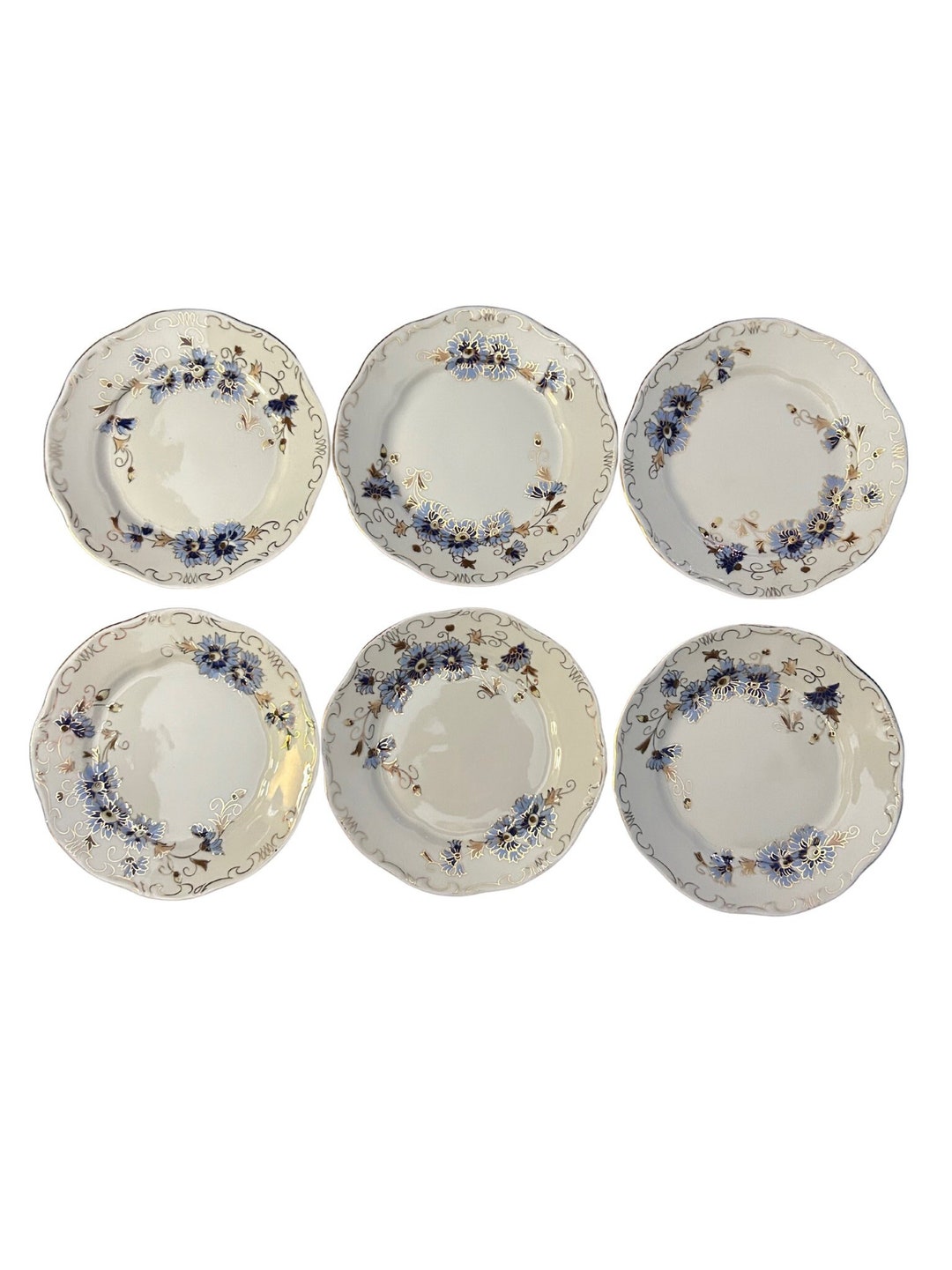 Vintage Set of Six Zsolnay of Pecs, Hungary Hand Painted Porcelain ...