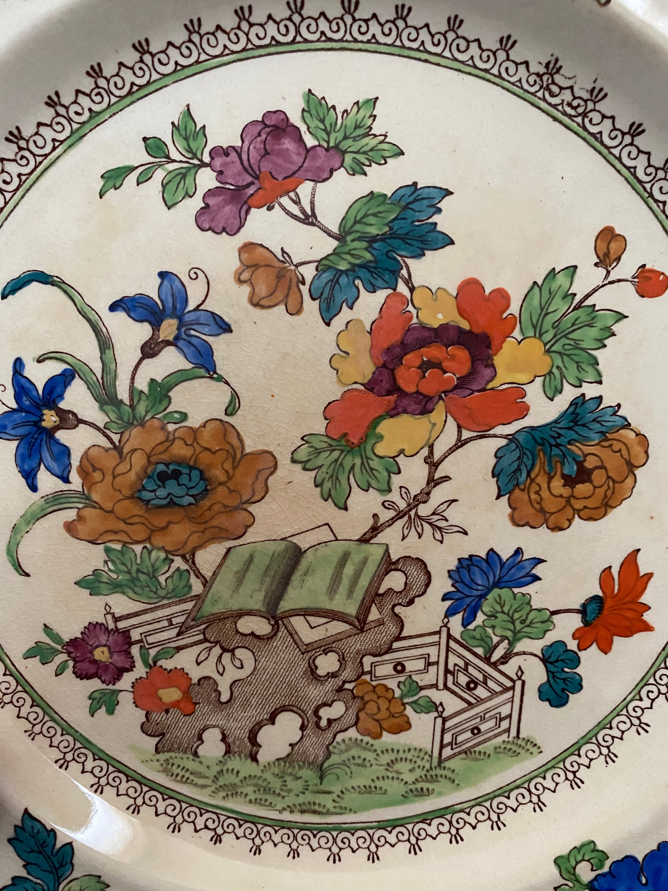 Vintage Masons Green Bible Dinner Plate - Etsy