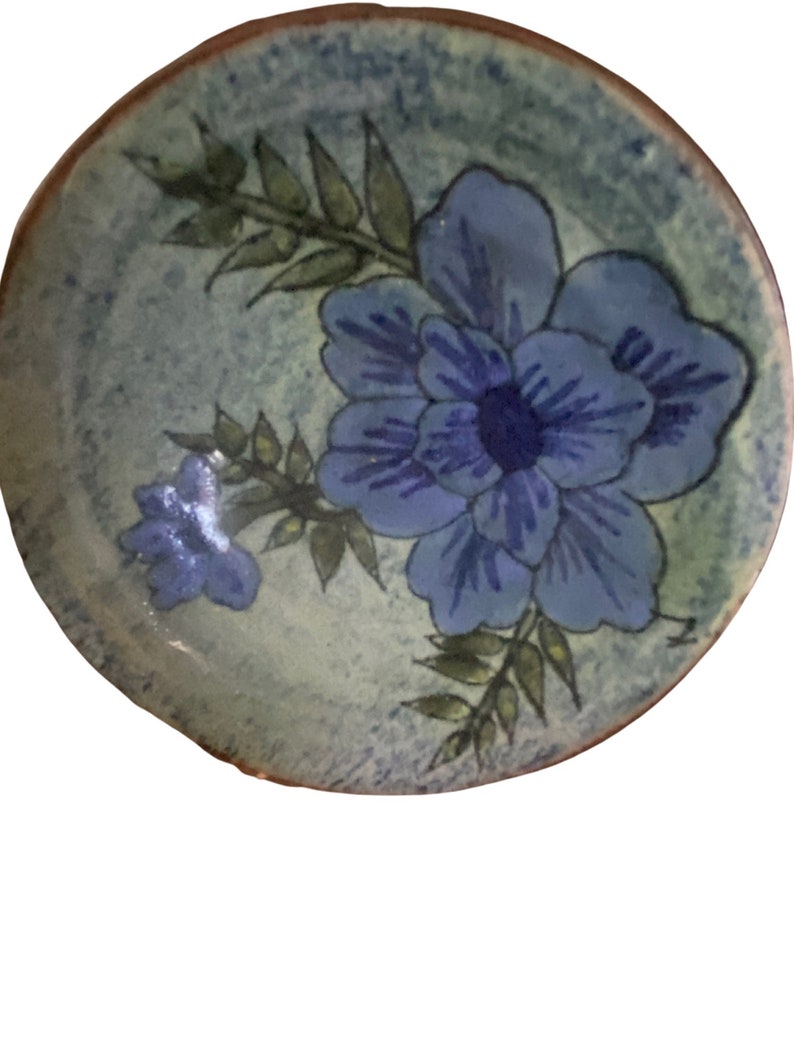 Vintage Chelsea Pottery England Hand Painted Dish Blue Flowers - Etsy
