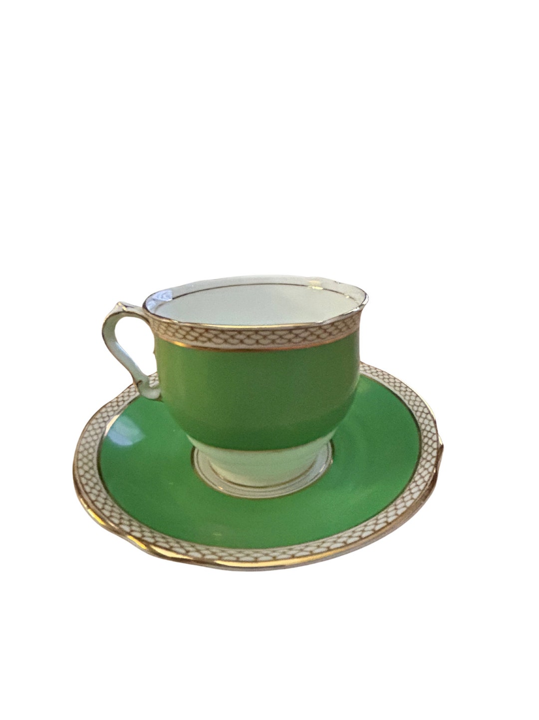 Vintage 1930s-1940s Anchor China Pattern 5487C Green and White Teacup ...