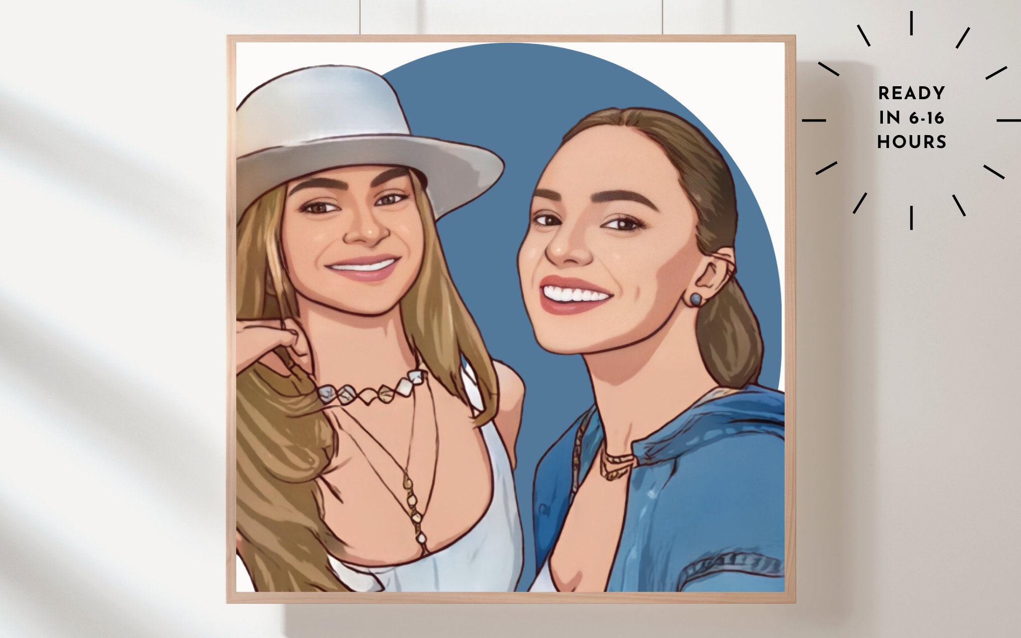 Best Friend Portrait, Bestie Print, Best Friend Drawing, Bestie Cute ...