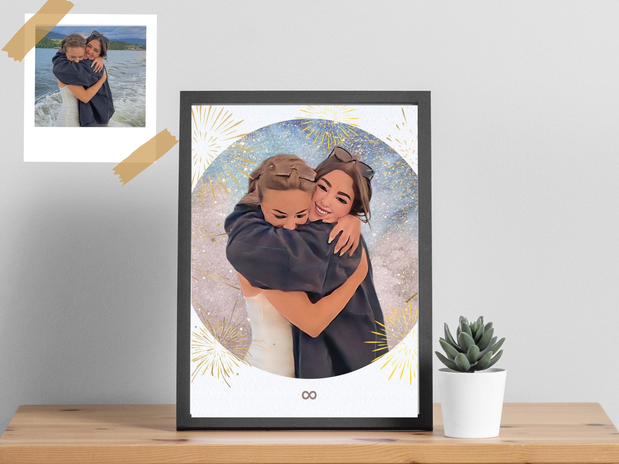 Best Friend Portrait, Bestie Print, Best Friend Drawing, Bestie Cute ...