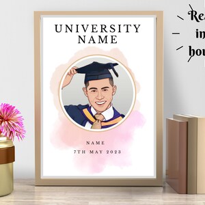 Portrait for Graduation, Graduation Presents, Cap and Gown, Congrats ...