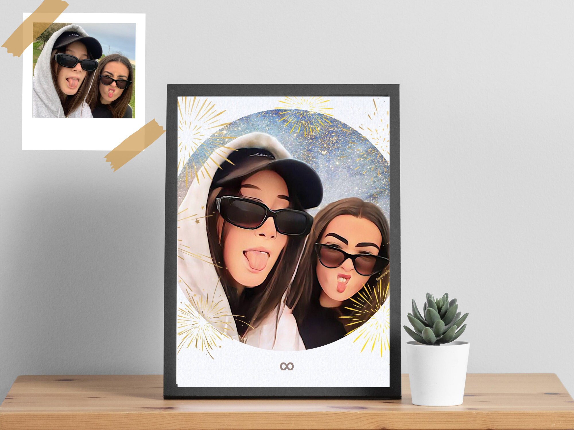 Best Friend Portrait, Bestie Print, Best Friend Drawing, Bestie Cute ...