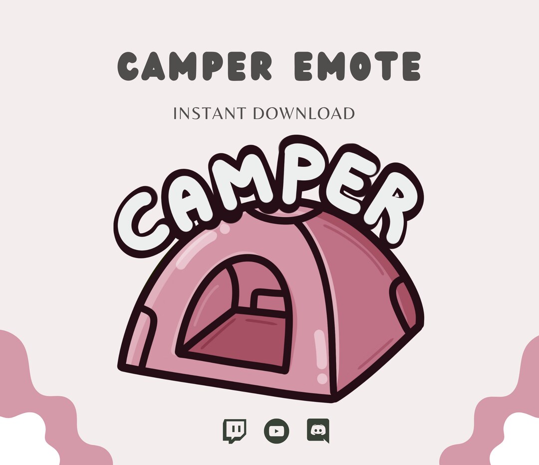 Camper Emote Twitch Camping Emote Pink - Etsy