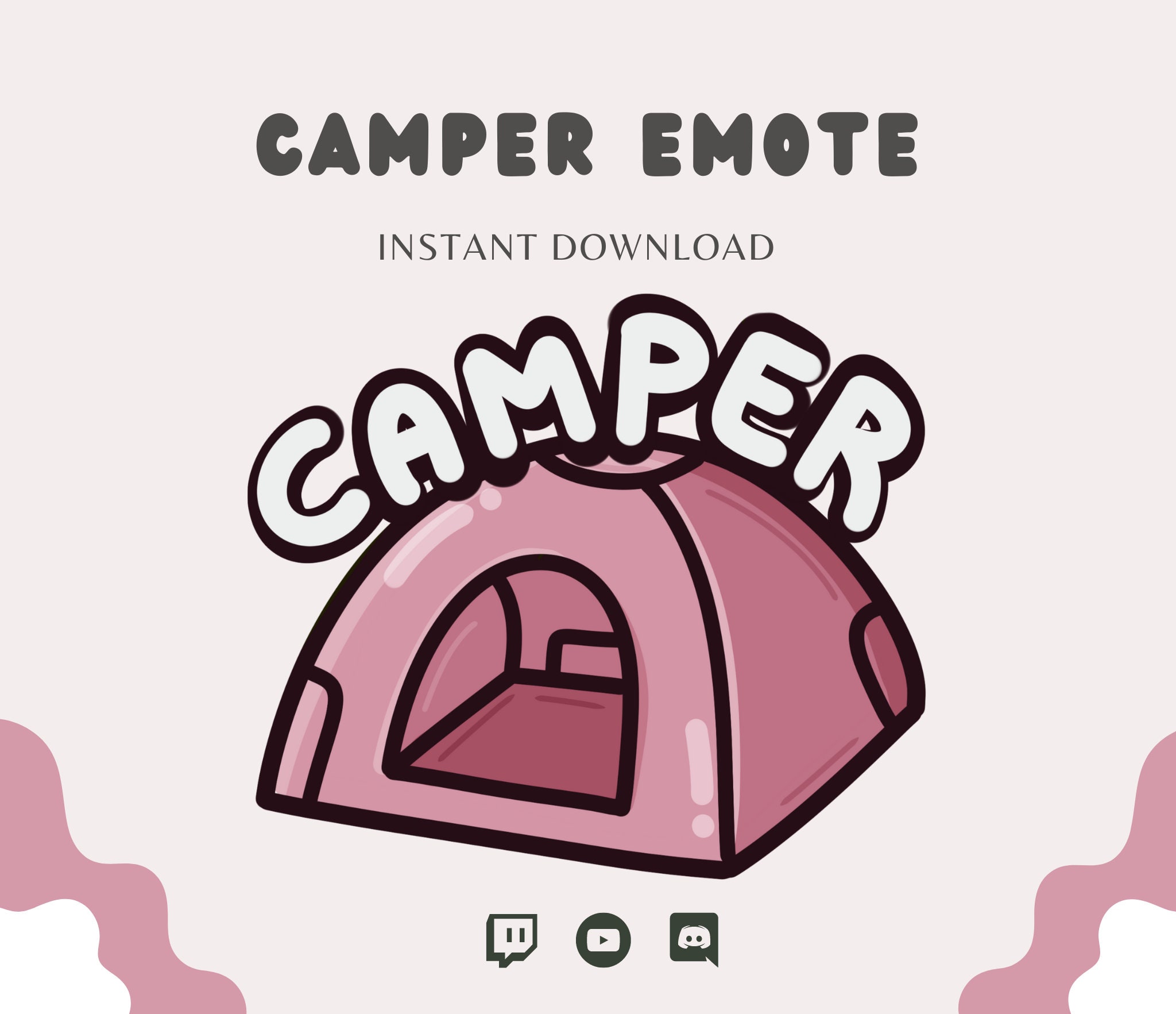 Camper Emote Twitch Camping Emote Pink - Etsy Australia