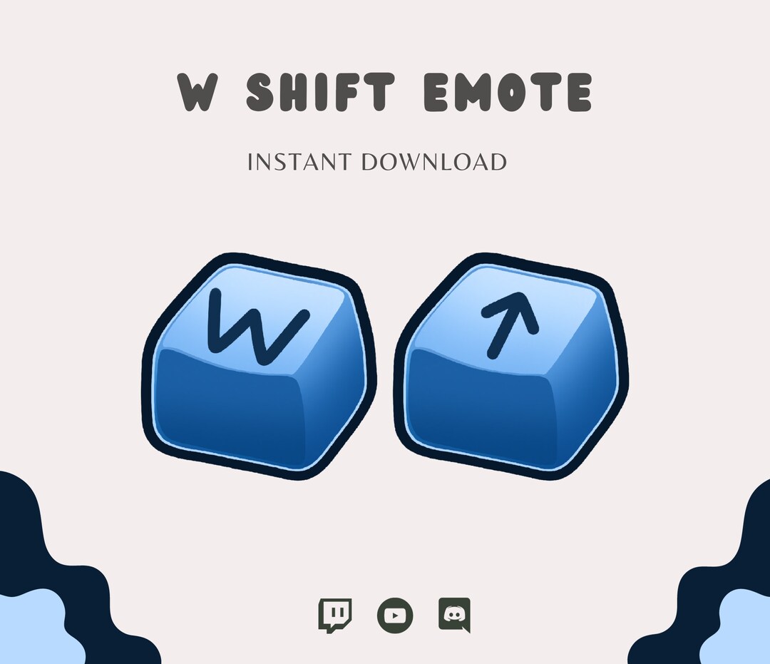 W Shift Emote Keyboard Twitch/discord/youtube - Etsy